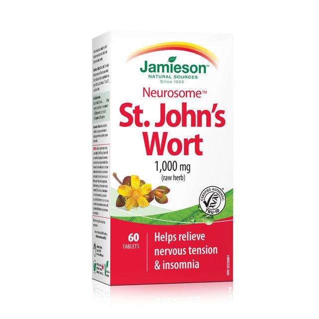 Jamieson Neurosome St. John's Wort 1000mg raw herb 60 Tablets ...
